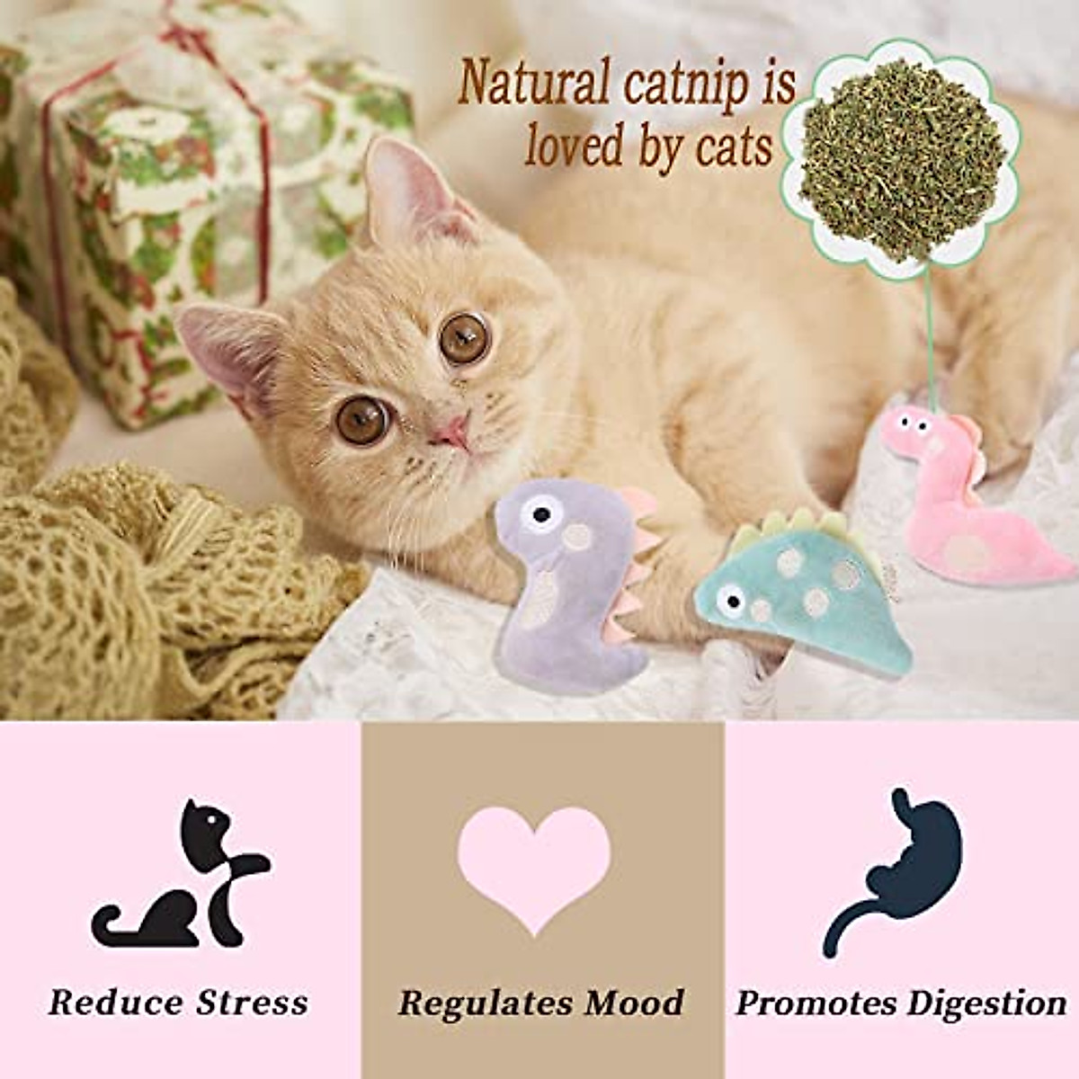 Ctznxiy Catnip Toys,Cat Toys for Indoor Cats,8 Pcs Cat Gifts for Cat Lovers,as Friends or Pillows to Accompany The Cat to Spend a Happy Time