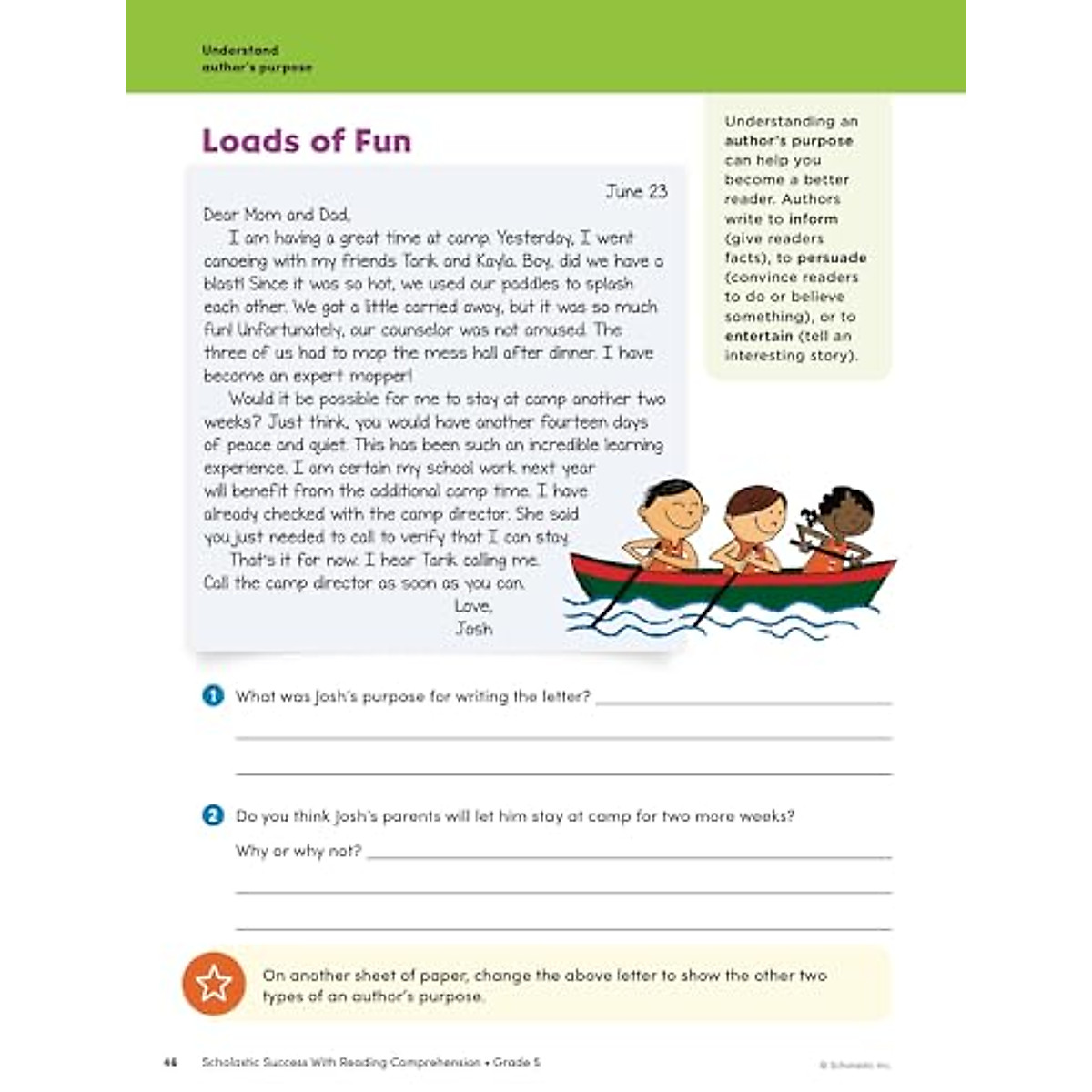 Scholastic Success with Reading Comprehension Grade 5 Workbook