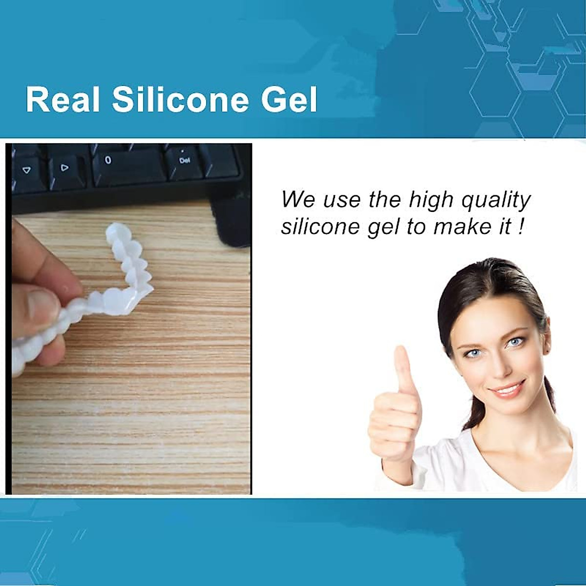 SowSmile Big Size Silicone Gel Snap on Perfect Smile Cosmetic Teeth Tooth Cover Bleach Whitening Brace