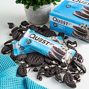 Quests Nutrition Protein Bars, Chocolate Chip Cookie Dough, Cookies & Cream, High Protein Low Carb, Gluten Free, Keto Friendly, 14 Count