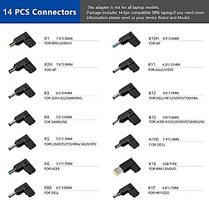 KFD 100W Universal Car Charger 12V-24V DC Adapter for Lenovo IBM HP Dell Acer Asus MSI Toshiba LG Sony Samsung Laptop Sony LG Soundbar AOC MSI Monitor TV JBL Bose Speaker Power Station Power Supply