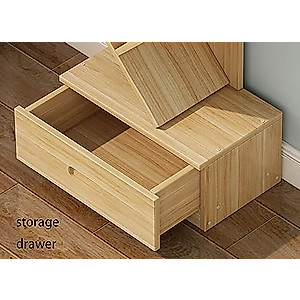 VERAMY 5 Tier Tree Bookshelf with Drawer Floor Standing Bookcase Storage Rack Organizer Shelves Large Capacity Bookshelf Corner Bookshelf for Living Room Bedroom Home Office