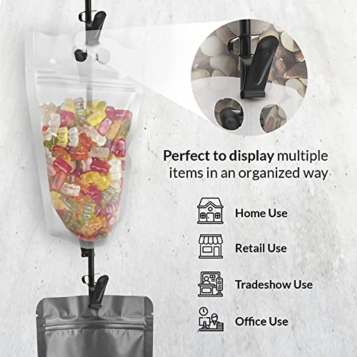 UTILE Countertop Snack Rack Display– Multi-Purpose Counter Stand Organizer for Retail, Stores, Parties, Candy Display and Holder and Chip Display Rack (Matte Black, 24’’ Tall x 9’’ Wide)