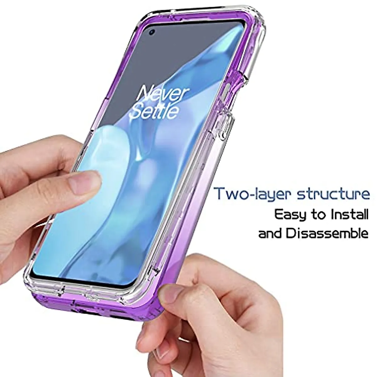 Bohefo Clear Case Compatible with OnePlus 9 Pro 5G Case for Girls Women, Cute Crystal TPU Bumper Shockproof Protective Phone Case Cover for OnePlus 9 Pro 5G (Purple)