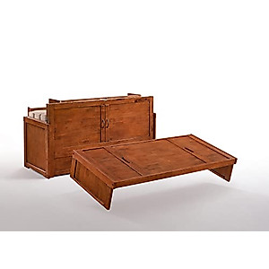 NIGHT & DAY Furniture Murphy Cube Cabinet Bed Pre-Assembled (Cherry, Queen)