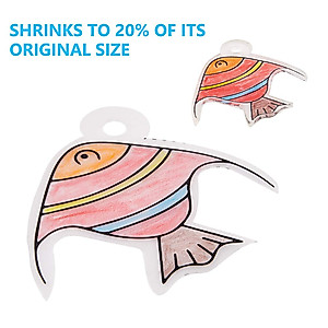 Shrink Plastic Sheet Kit, 166 Pcs Shrink Art Kit Include 10Pcs Shrink Film Paper and 8 Pcs Shrinky Art Paper with Pattern, Hole Punch, Keychains Accessories and Pencils for Kids Creative Craft
