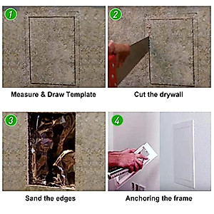 PNKKODW Plumbing Access Panel for Drywall 14 x 14 Inch Plastic Access Door Wall Access Panel Ceiling Reinforced Hinged Durable White
