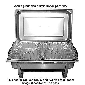 TigerChef Chafing Dish Buffet Set - Chaffing Dishes Stainless Steel - 3 Sets of Chafers and Buffet Warmer Sets: 6 Chafing Gels, 3 Slotted Spoons and Foldable Frame - Food Warmers for Parties Buffets