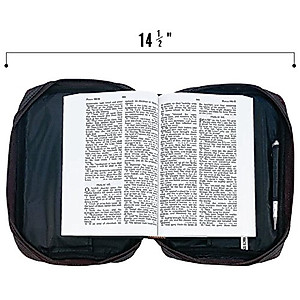 Embassy Alligator Embossed Genuine Leather Bible Cover, Protects and Shelters Your Bible Keeping It Safe and Offers Additional Storage, Burgundy
