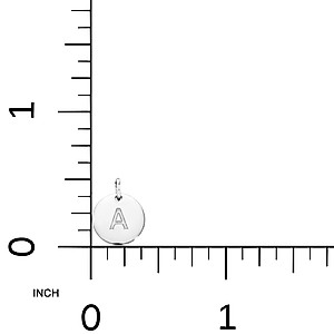 Miabella 925 Sterling Silver or 18K Yellow Gold Over Silver Round Initial Pendant Necklace for Women 18 to 20 Inch Chain, Dainty Letter Necklace Made in Italy (A, sterling silver)