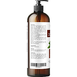 velona Jojoba Oil USDA Certified Organic - 16 fl oz (With Pump) | 100% Pure and Natural | Golden, Unrefined, Cold Pressed, Hexane Free