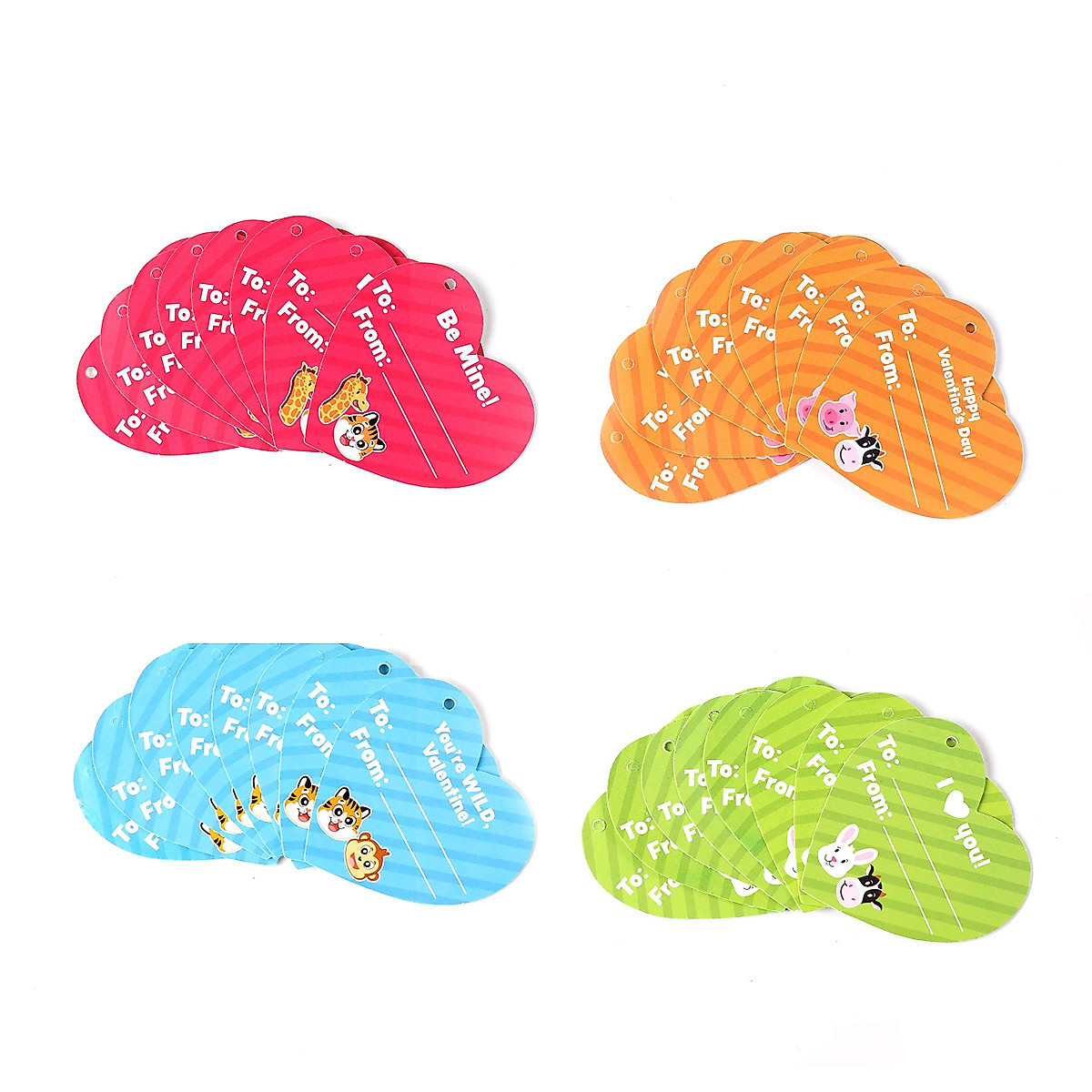 JOYIN 28 Pack Valentine Day Animals Pull Back Vehicles for Kids with Gift Cards and Filled Hearts, Pull Back & Go Car Toy Sets for Toddlers Kids Valentine School Classroom Exchange, Game Prizes