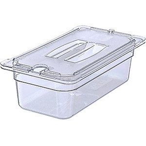 Carlisle FoodService Products Plastic Food Pan 1/3 Size 4 Inches Deep Clear (Pack of 6)
