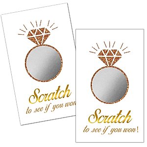 Haizct 50 Pack Diamond Bridal Shower Scratch Off Game Cards for Country Wedding, Bridal Shower, Bridal Lottery Tickets, Wedding Shower Ideas (Scratch to see if you won)