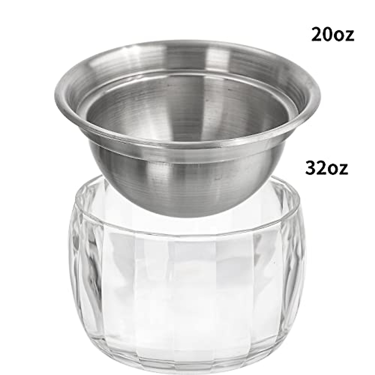 ZENFUN 2 Pack 20 Oz Dip Chiller Bowl with Acrylic Ice Bowl Base, Stainless Steel Ice Chilled Serving Dish Iced Salad Bowl Set for Chilled Pasta, Potato, Dressing, Fruit