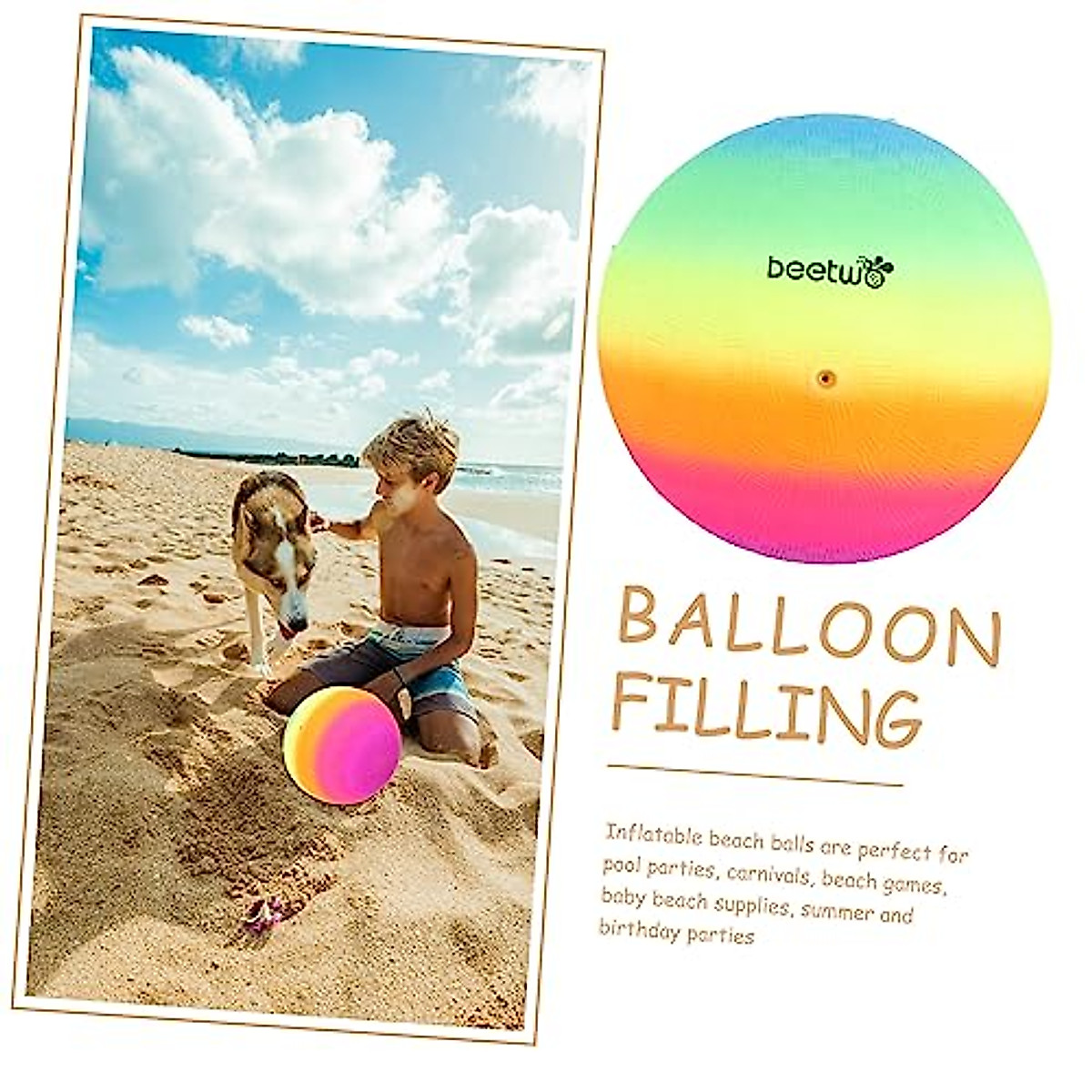 Funny Inflatable Ball Mini Sports Balls Water Balls for Kids Mini Beach Balls Kids Ball Beach Ball for Toddlers Outdoor Rainbow Ball Toy Ball Pat The Ball Child Beach Ball