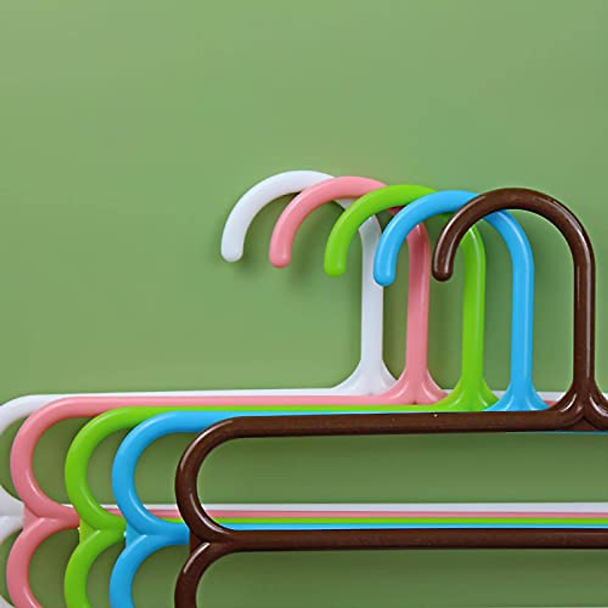 NA Colorful Five-Layer Trouser Rack Candy-Colored Scarf Hanger Dual-Purpose Multi-Layer Plastic Hanger Wardrobe Storage Hanger