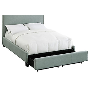 Modus Furniture Solid Wood Footboard-Storage Bed, California King, Ariana - Bluebird