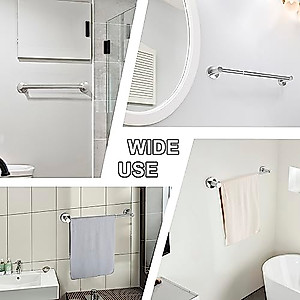 HOMOTEK Towel Bar Adjustable Bathroom Towel Holder, Towel Rod Size from 14 Inch to 24.5 Inch Single Towel Racks, Wall Mount Towel Rail, Towel Hanger Towel Hook for Bathroom, Kitchen(Brushed Nickel)