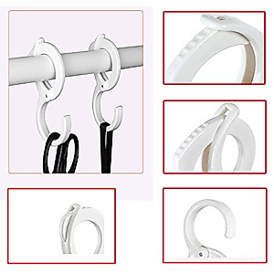 6pcs Plastic Multi-Purpose Rack Hooks S Hanging Hooks Hangers Organizer Clip Hook Table Edge Hook Cross Bar Hook Windproof Hook for Household Wardrobe Kitchen Portable Hook （White)