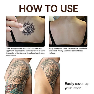 Tattoo Cover Up,Waterproof Invisible Concealer Body Leg Bruise Stretch Scar Dark Spots Vitiligo Skin Makeup Waterproof,Professional Long Lasting Tattoo Cover Up Suitable for Men and Women,1 PC Natural