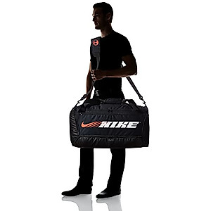 NIKE BRASILIA TRAINING/GYM/TRAVEL MEDIUM SPORT DUFFEL BAG BLACK/WHITE/RED CU9477 010