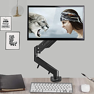 Suptek Monitor Mount Gas Spring Monitor Arm Desk Mount Fully Adjustable Fits 17 20 22 23 24 26 27 inch Monitors Weight Capacity up to 13.2 lbs