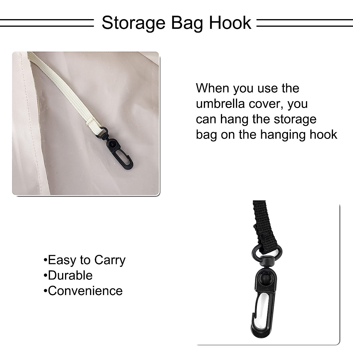 Umbarlla Cover Waterproof Heavy Duty 600D Oxford Patio Umbrella Cover for 7ft to 10ft Umbrella Covers for Umbrellas Outdoor Garden Umbrellas Parasol Cover with Push Rod, Beige&Brown