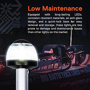 TRUE MODS 34"- 60" 12-24V Adjustable White LED Marine Navigation Anchor All-Round Boat Light [USCG ABYC A-16 3NM] [Telescoping Pole Base] [Waterproof] 3 Nautical Mile Back Rear Stern Tower Light