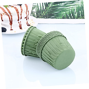 Luxshiny 50pcs Cupcake Paper Liners Muffin Cups Muffin Wrappers Cup Cake Paper Cup Baking Supplies Baking Cups Accessory Cake Cup Wrapping Paper Egg Tart Paper Lining Tulip Green Muffin