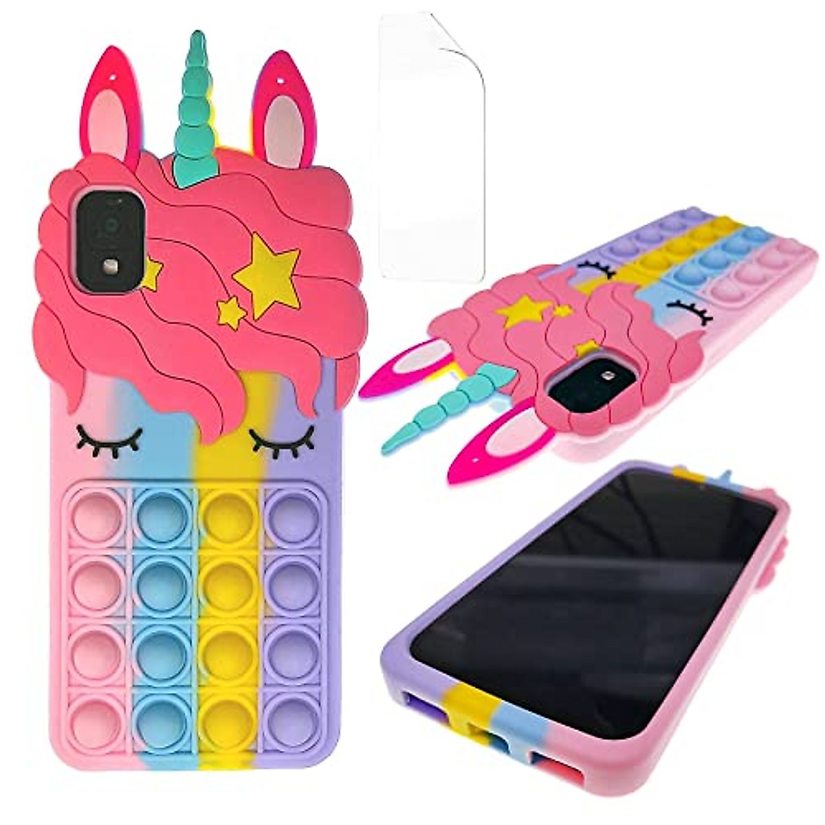 jioeuinly TCL 30 LE Jet Case Compatible for TCL 30 Z Phone Case for TCL 30Z T602DL 30LE Phone Case Cover [with Tempered Glass Screen Protector] DJS
