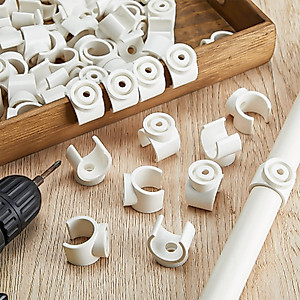 3/4 Inch PEX Clips Pipe Clamps Plastic Clamps 20 mm U Hook PEX Clamps Water Pipe Supports Plastic Socket to Fix Corresponding Pipes (50 Pieces)