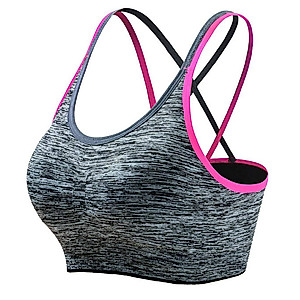 Bra for Women,JFLYOU Ladies Removable Padded Sports Bras Lingerie Support Workout Yoga Bra(Hot Pink,XX-Large)