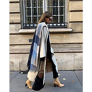 MEANBEAUTY Women's Scarf Wraps Pashminas Pashmina Shawls Warm Winter Long Large Plaid Soft Thick Blanket Scarves(plaid 5)