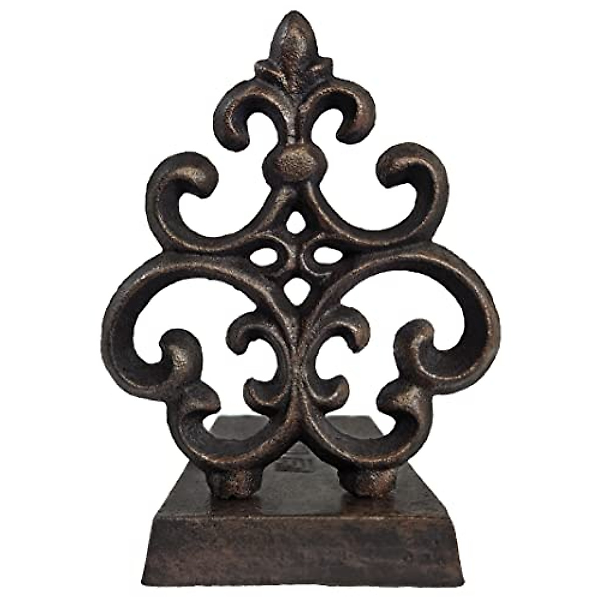 Lulu Decor, Cast Iron Fleur De Lis Door Stop, Door Stopper in Antique Black Finish, Beautiful and Useful Product (1 Piece)