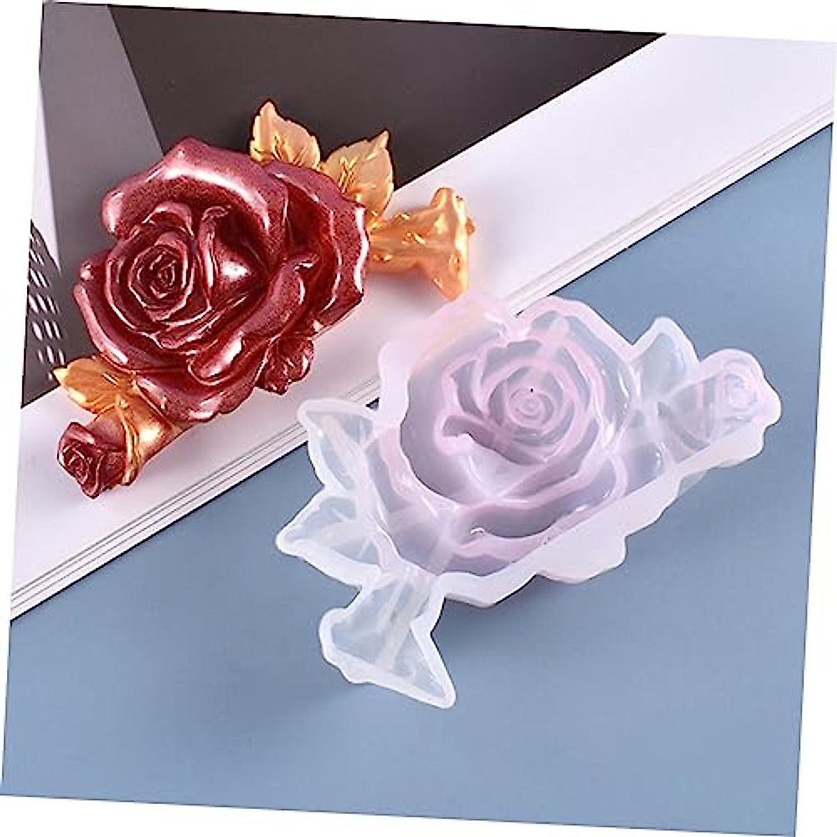 Didiseaon 1pc Ornament Silicone Mold Resin Silicone Molds Car Trim Resin Tray Resin Brooch Resin Casting Molds Agate Silicone Desktop Ornament Casting Mould Rose Making Tray Ornament Mold