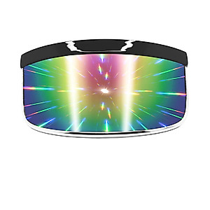 GloFX Diffraction Glasses Visor - Rainbow Mirror Effect - Oversized Futuristic Shield Sunglasses - Perfect for Raves, Music Festivals, Performance Art, Fashion