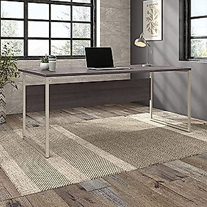Bush Business Furniture Hybrid Computer Table Desk with Metal Legs, 72W x 36D, Storm Gray