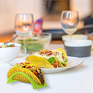 Ximimark 12 pcs Colorful Taco Holder Stand For Soft & Hard Shell Taco Microwave Safe