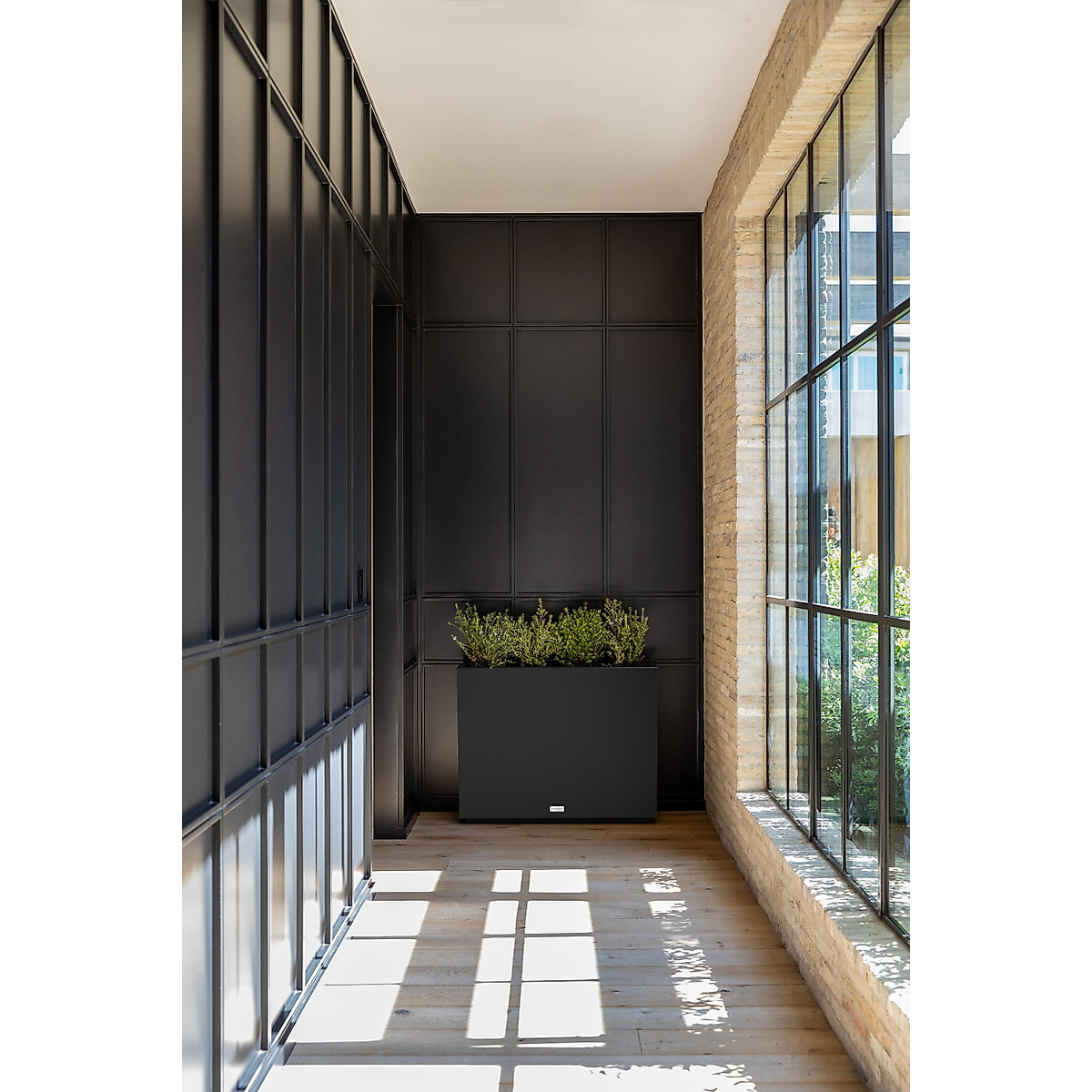 Veradek Block Series Span Plastic Planter - Tall Rectangular Planter for Outdoor Patio/Porch | Durable All-Weather with Removable Insert Bucket | Modern Design for Plants, Flowers, Garden