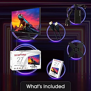 Sceptre 27" IPS 2K Monitor QHD 2560 x 1440 75Hz Edgeless DisplayPort HDMI Build-in Speakers Machine Black