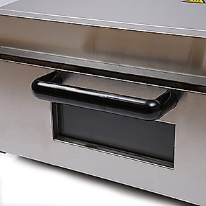 Electric Countertop Pizza Oven, Indoor Commercial Pizza Maker Machine, Stainless Steel Pizza Baking Oven for Kitchen Restaurant with Individual Temperature Control and 60Mins Timer-Pizza Baker up to 12''