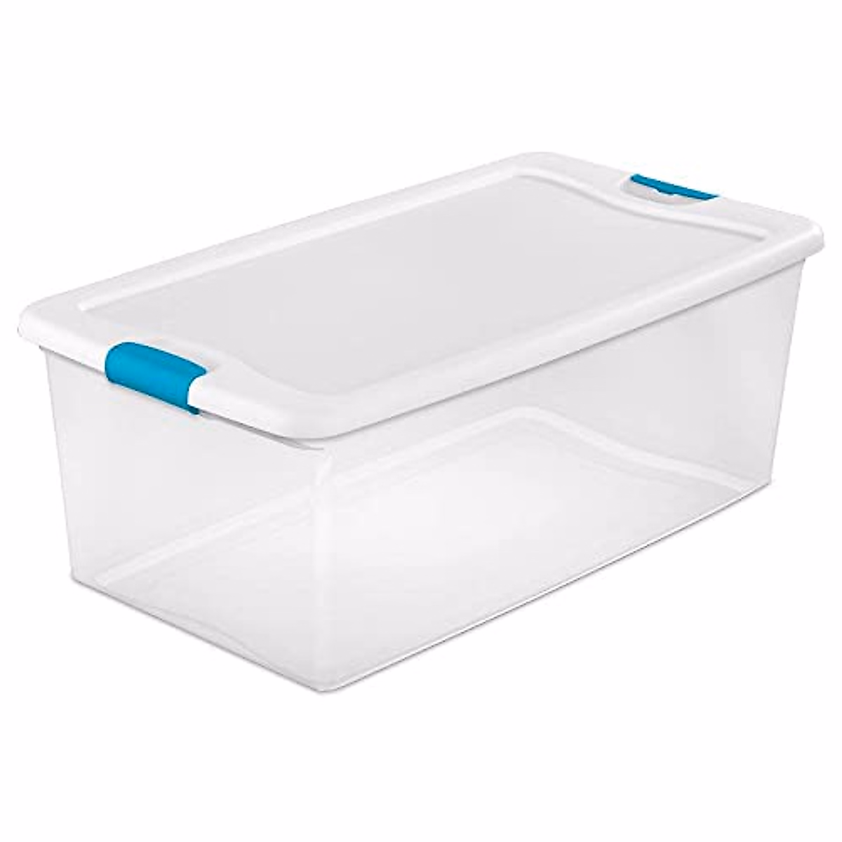 Sterilite 106 Quart Clear Plastic Stackable Storage Container Bin Box Tote with White Latching Lid Organizing Solution for Home & Classroom, 12 Pack