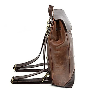 Style N Craft Backpack, Full-Grain Leather Travel Backpack, Light and Dark Brown Combination (392153)