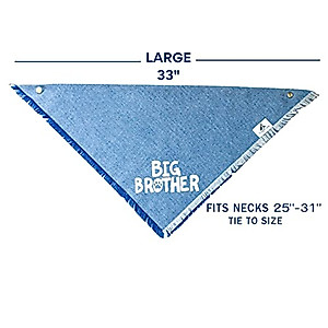 Everything Tailed Blue Big Brother Dog Bandana for Pregnancy Announcement, Pet Photo Prop, Handkerchief and/or Scarf for Dog, Fits Medium to Large Dogs