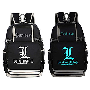 WANHONGYUE Death Note Anime Luminous Laptop Backpack Shoulder Rucksack with USB Charging Port /1