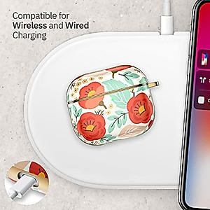 POCKT AirPods 3 Case Cover with Keychain Semi Soft Skin Cases for AirPod 3 Charging Case | Poppy