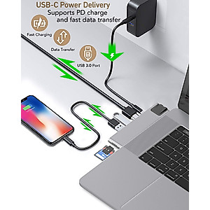 USB C Hub Adapter for MAC, 2020 Model, Multi-Port Dongle 4K HDMI, Ethernet, USB-C Thunderbolt 3, SD/Micro Card Reader, USB 3.0 - Compatible with MacBook Pro 2016-2020 and MacBook Air 2018-2020