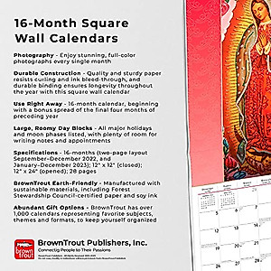 La Virgen de Guadalupe | 2023 12 x 24 Inch Monthly Square Wall Calendar | Foil Stamped Cover | English/Spanish Bilingual | BrownTrout | Virgin Mexico City