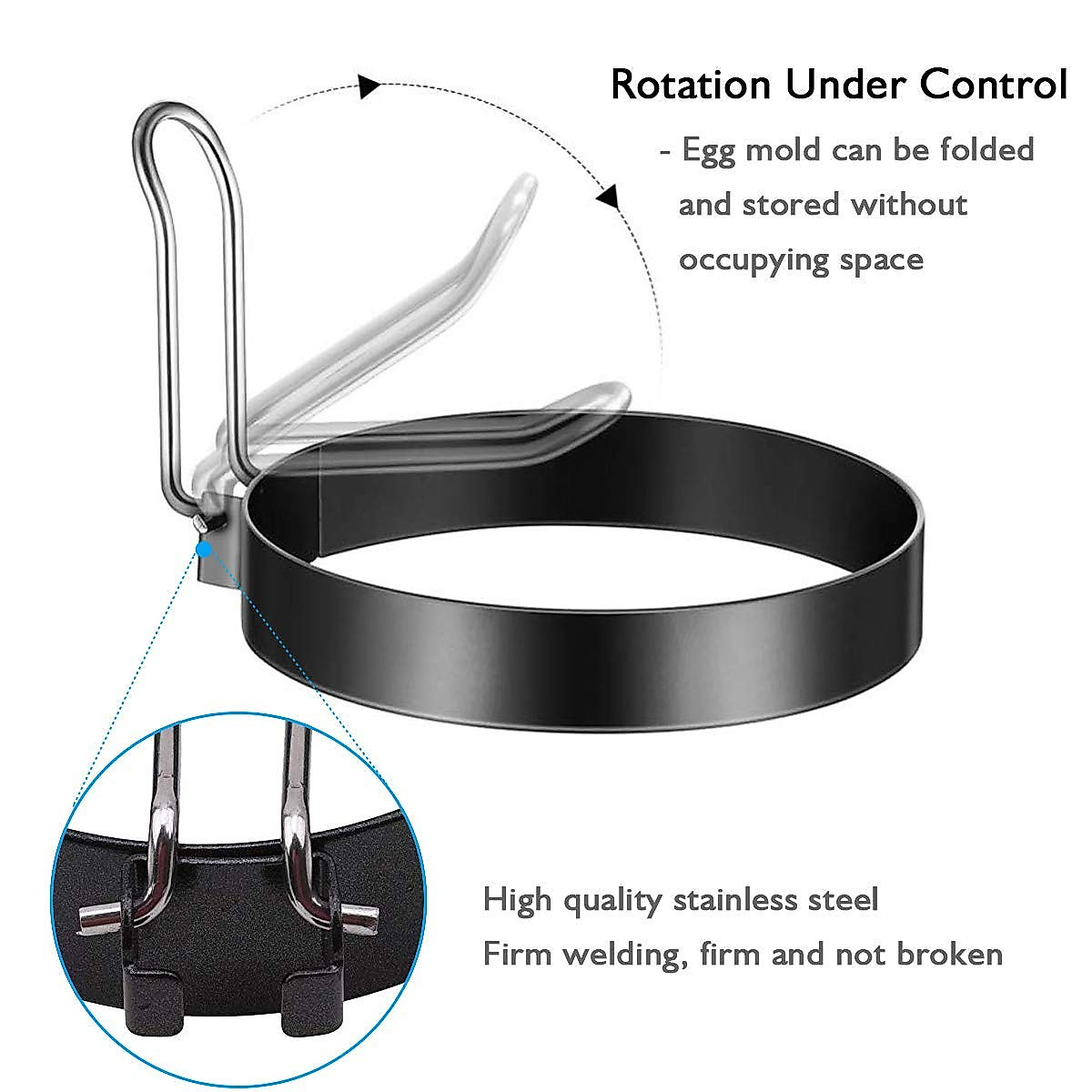 Egg Ring, Round Professional Pancake Mold, Egg Cooker Rings For Cooking, Stainless Steel Non Stick Round Egg Ring Mold For Fried Egg, Pancakes, Sandwiches 4PCS (4 PCS)